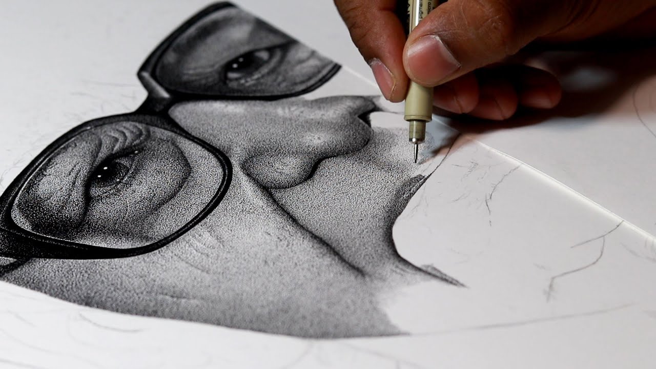 Millions Of Dots - Stippling Art work in progress by SSPDRAWINGS - YouTube