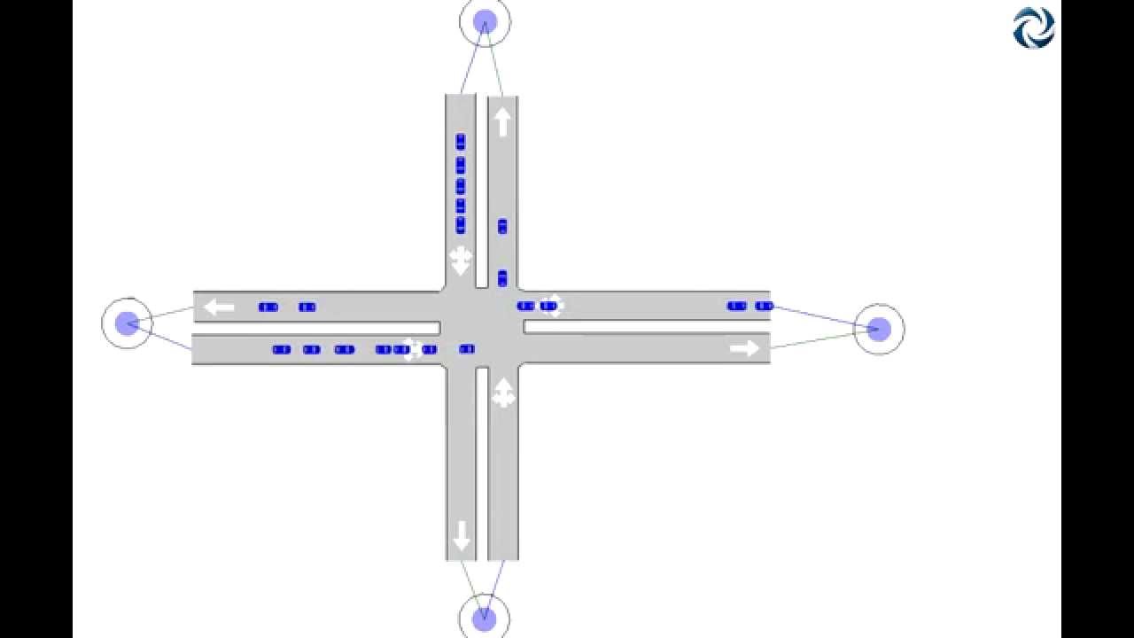 Autonomous vehicles crossing an intersection - YouTube