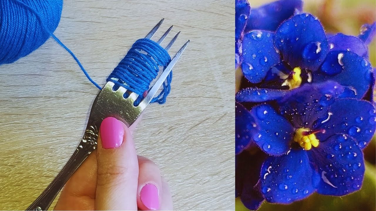 So Beautiful! Velvet Violet! With a Fork! Crochet Flower Idea For ...