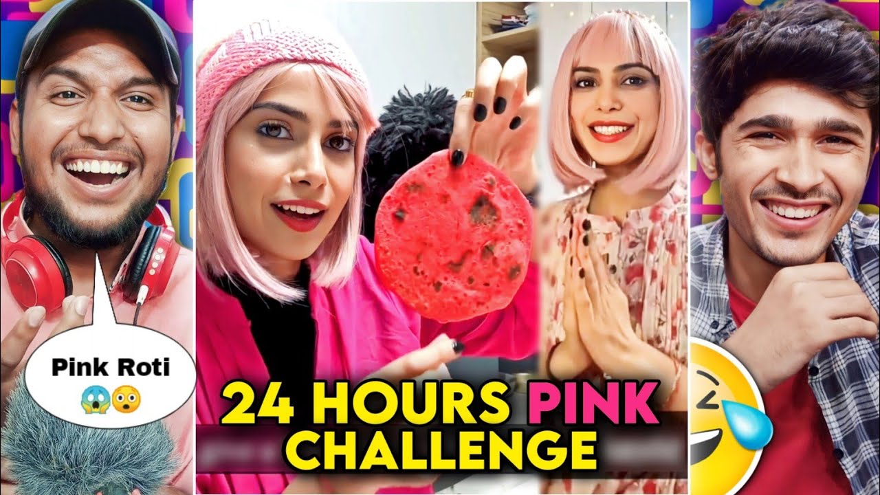 24 HOURS PINK CHALLENGE ONLY: Pink Roti, Diwali Celebration Reaction 😯🔥 ...