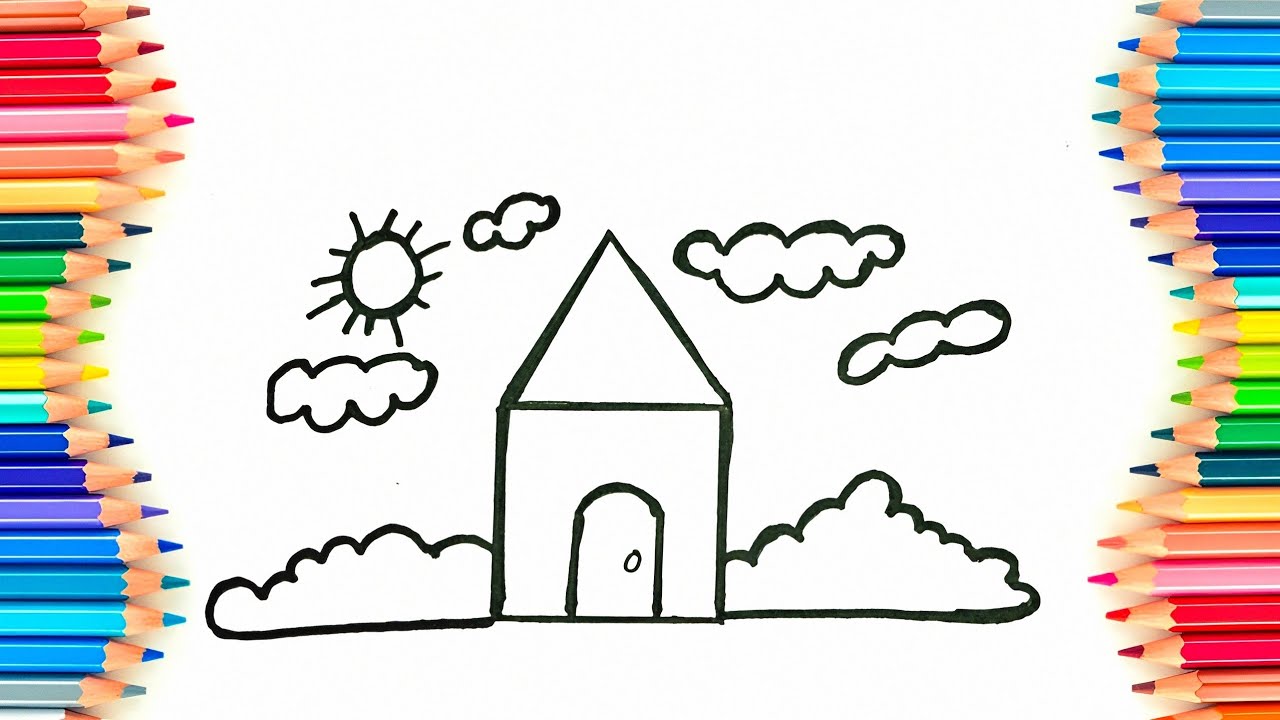 How to Draw a Simple House Step by Step for Beginners - YouTube