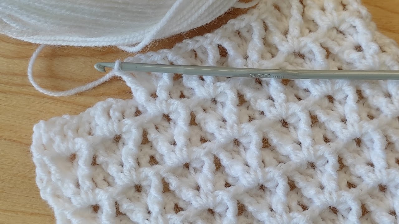 Volumetric 3D double sided crochet pattern from one row/ SUPER EASY ...