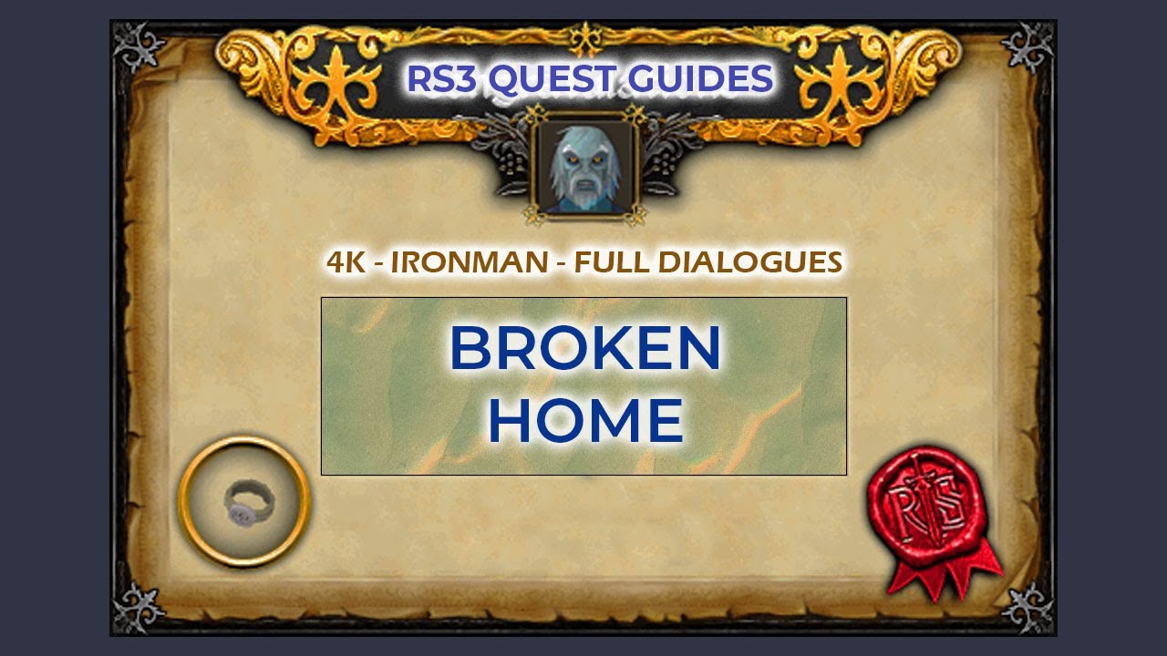 RS3: Broken Home Quest Guide | 4K | Ironman - YouTube