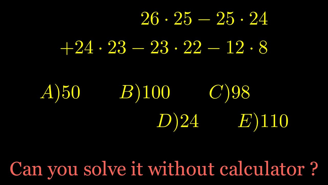 Can you solve without calculator ? #002 - YouTube