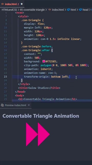 Convertible Triangle Animation HTML and CSS 🤙 - YouTube
