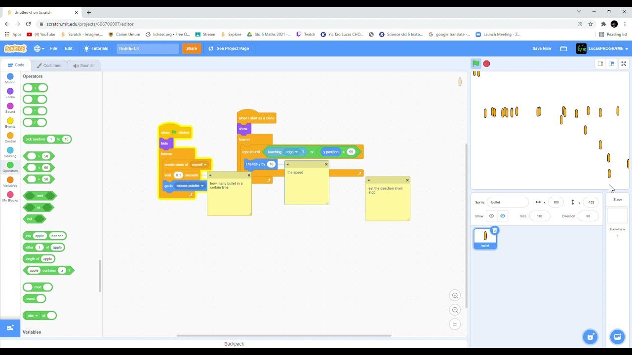 How to make bullets in scratch - YouTube