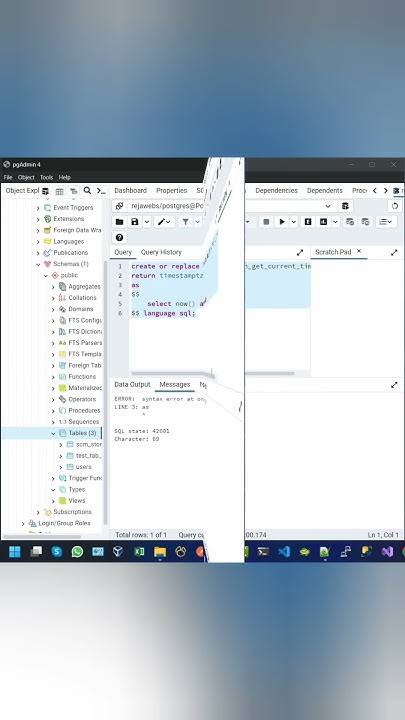 How to create a function in PostgreSQL #shorts #short #shortvideo #shortsfeed #shortsyoutube ...