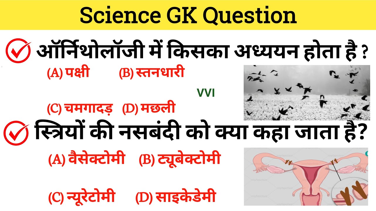 Science GK Question In Hindi || विज्ञान का प्रश्न || Science GK || GK ...