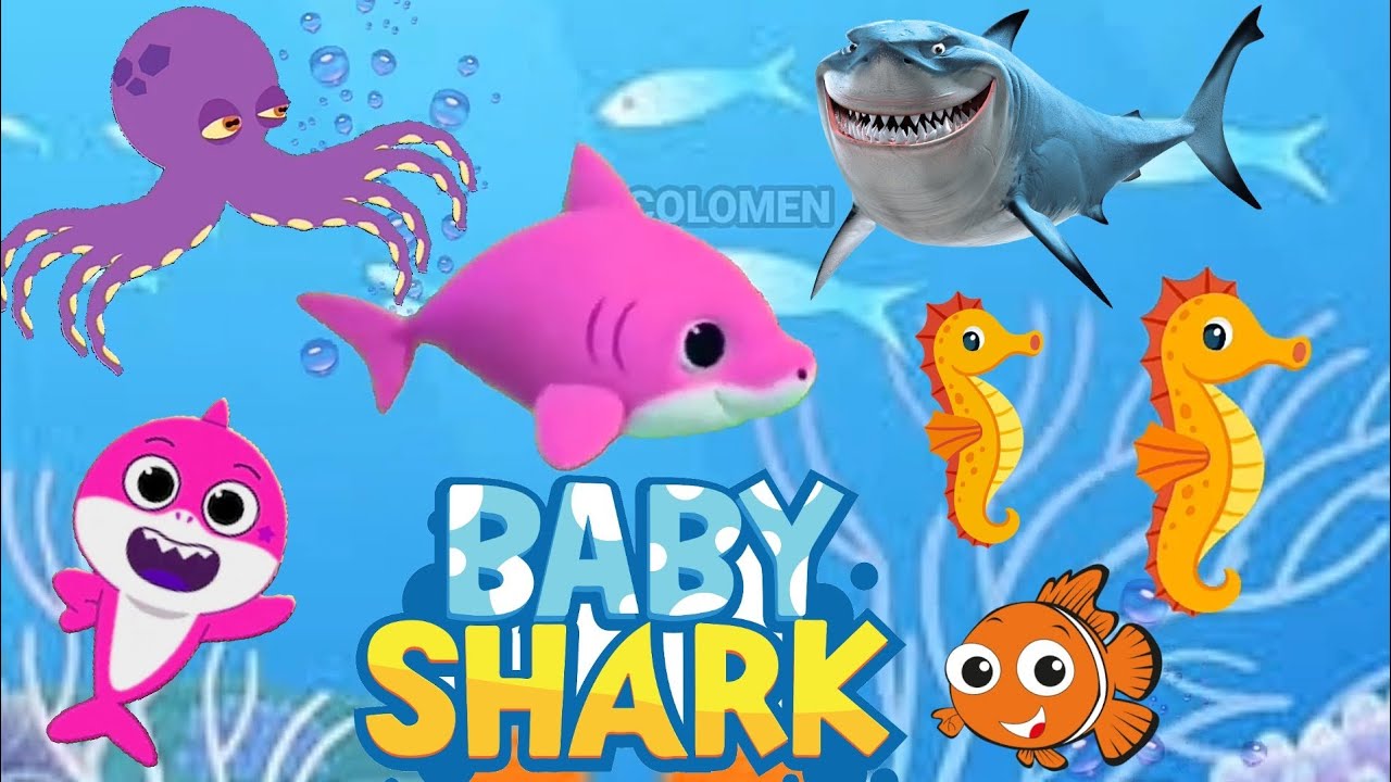Run away Baby Shark Dance Song at Ocean, Dolphin octopus Nursery rhymes ...