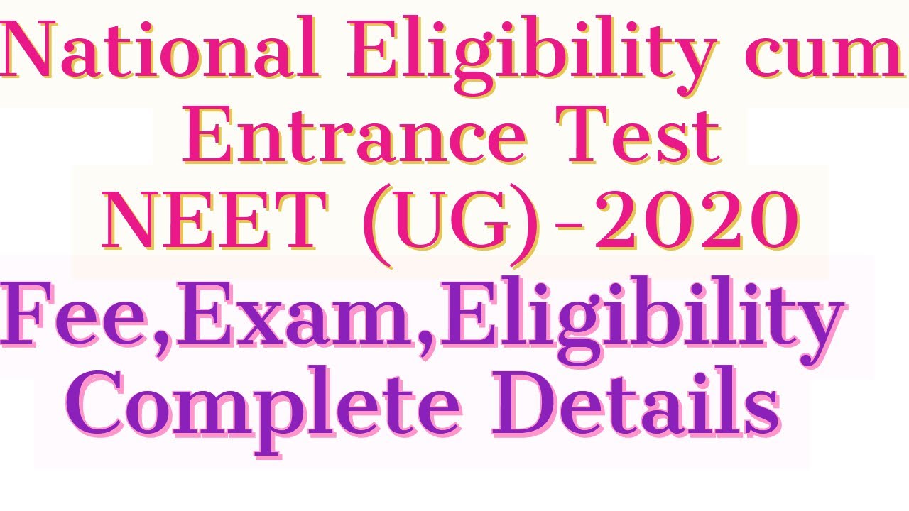 NEET (UG)-2020 - YouTube