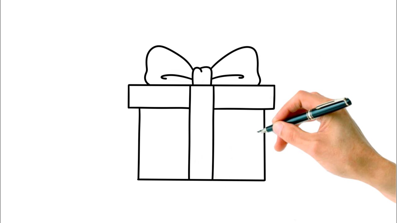 How to draw a Gift for Christmas 🎁🎄 SO EASY! | Small Artists - YouTube