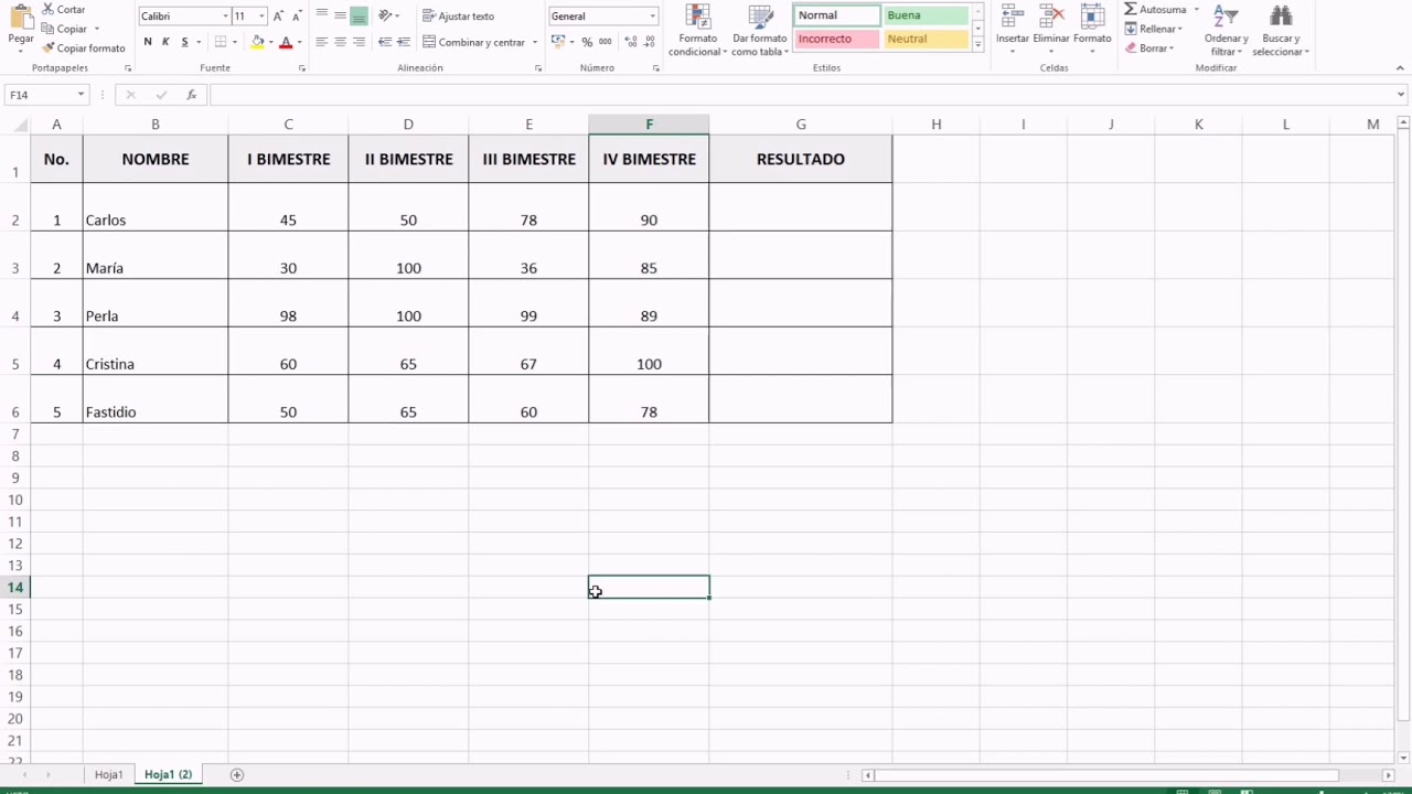 Fórmula de Promedio en Excel - Sexto Primaria - YouTube