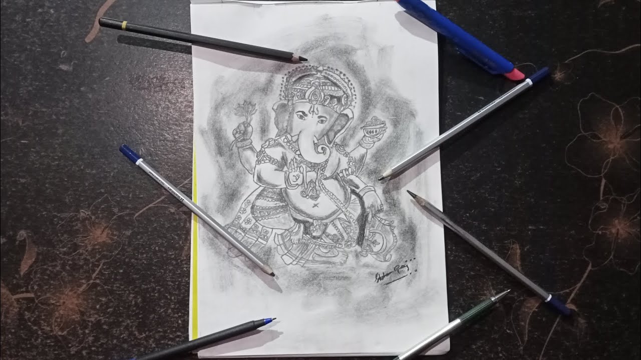 Sketch of Lord Ganesha Timelapse Ganesh ji ka sketch Timelapse | Jr ...