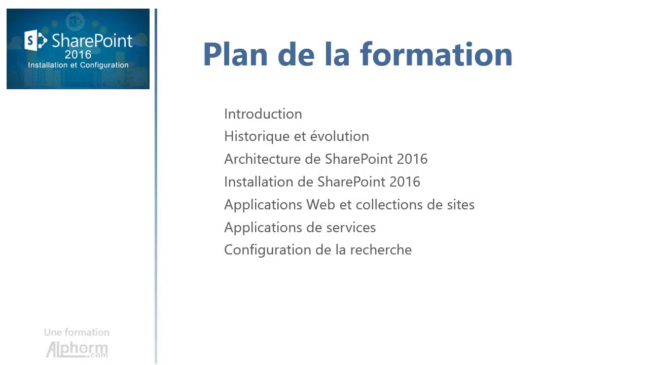 Présentation de la formation SharePoint 2016 : Installation et Configuration - YouTube