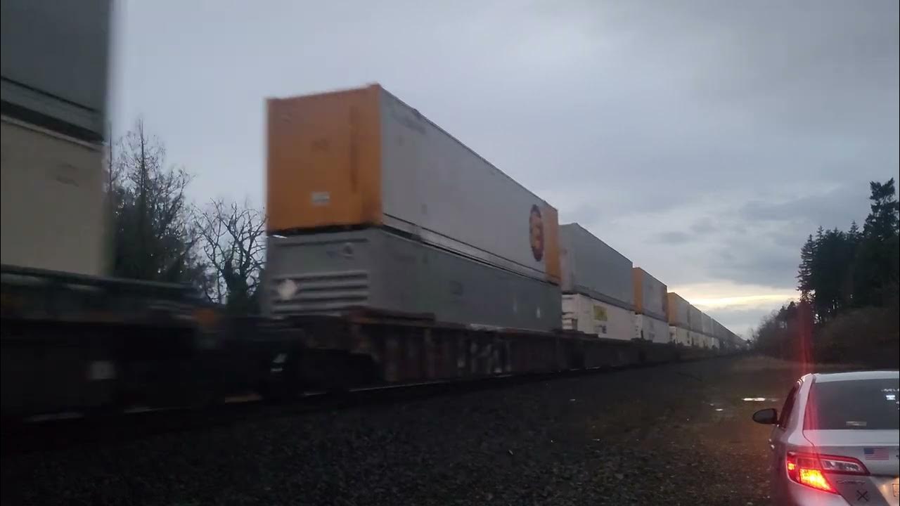 CN leads BNSF Intermodal with CitiRail unit on the Fallbridge Subdivision. - YouTube