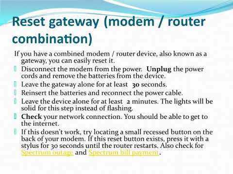 How do I reset my spectrum router? - YouTube