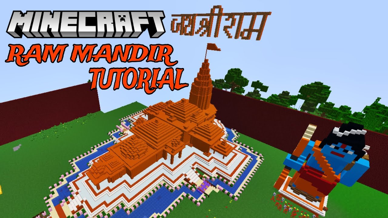 How To Build Ayodhya Ram Mandir In Minecraft|| Ram Mandir Minecraft ...