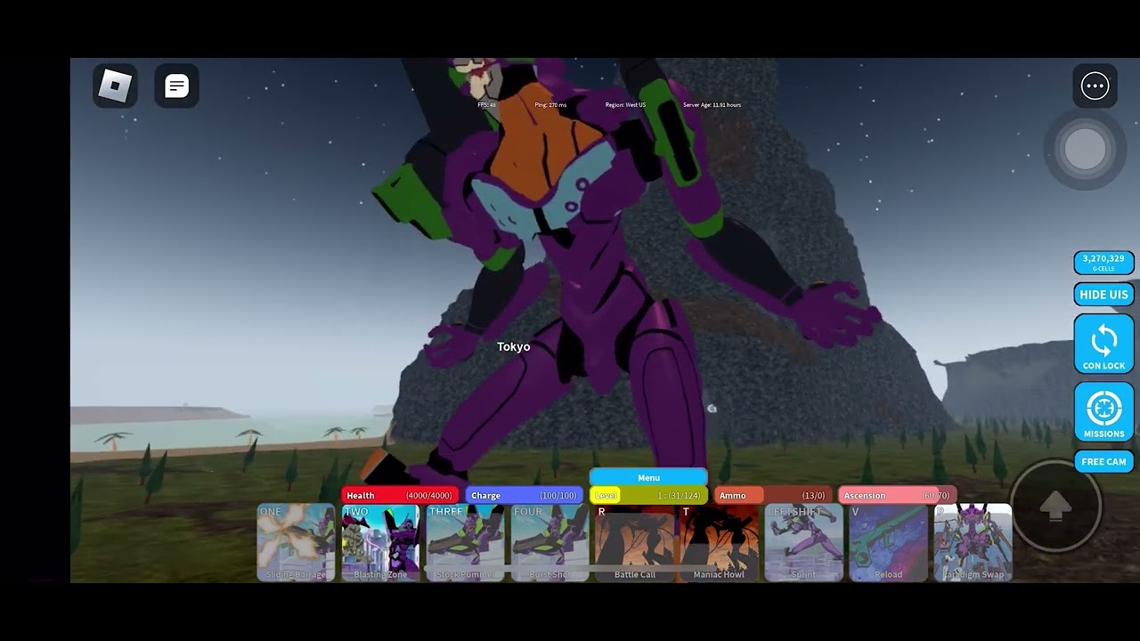 Roblox kaiju universe EVA-01 - YouTube