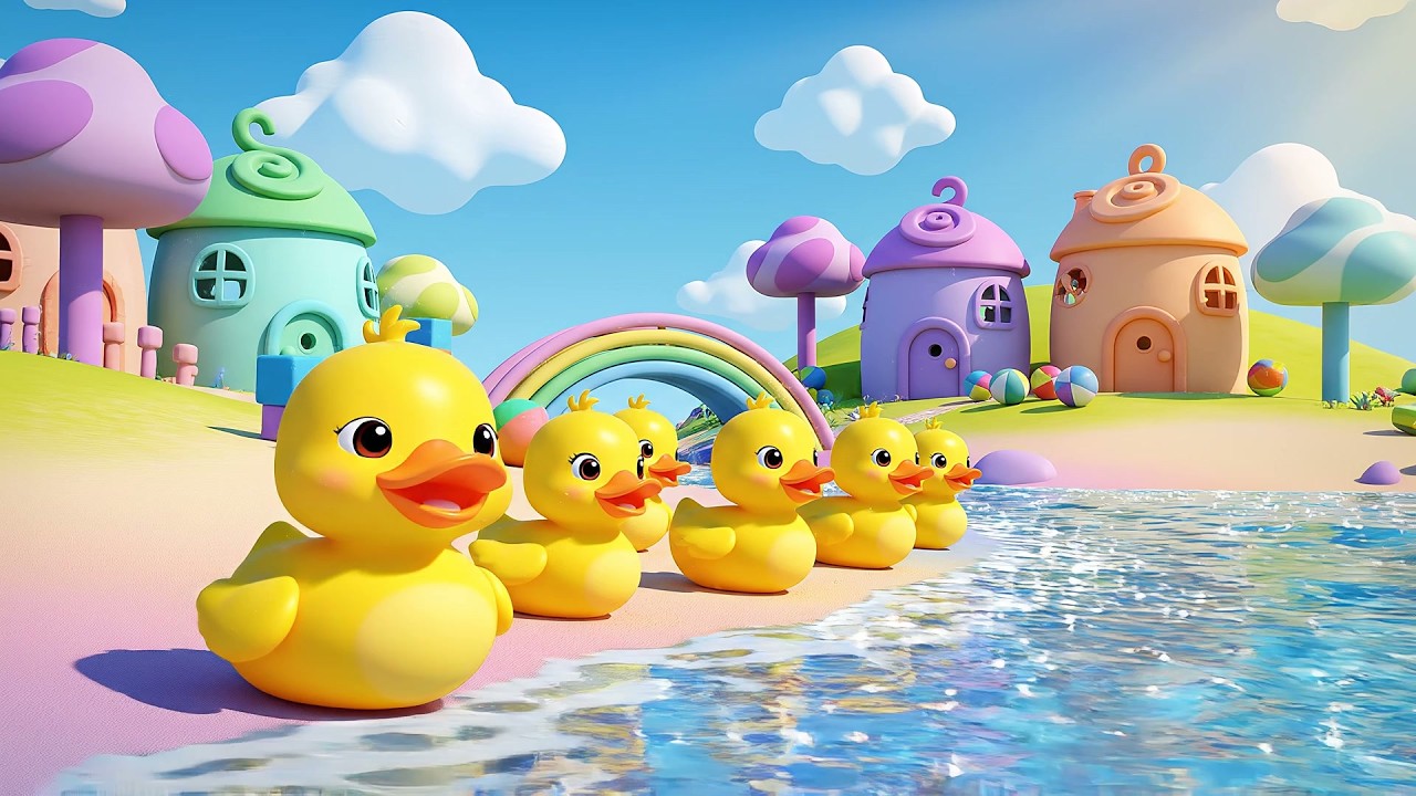 Five Little Toy Ducks Quack Quack Quack | Fun Bath Time & Counting Song ...