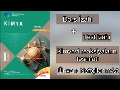 Kimyəvi reaksiyaların təsnifatı 1-son .Dim test toplusu 2025 I hissə