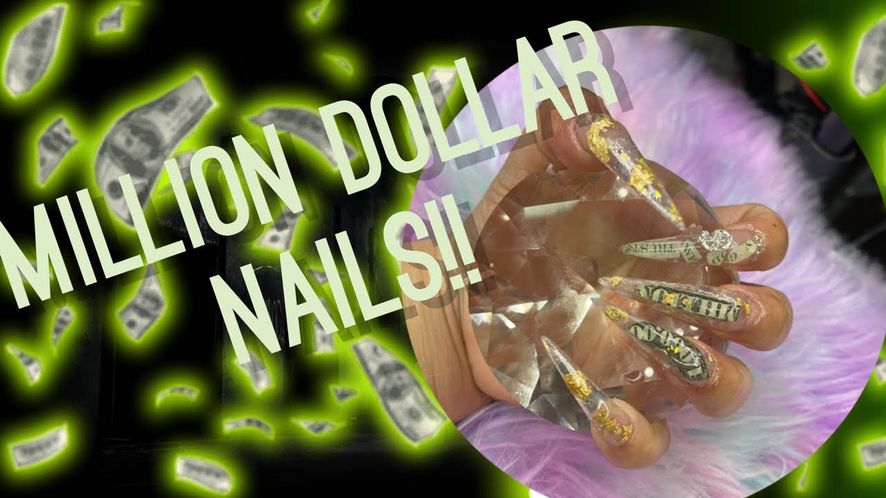 Money encapsulated nails! Million dollar nails ! 🤑🤑 #nails#money# ...