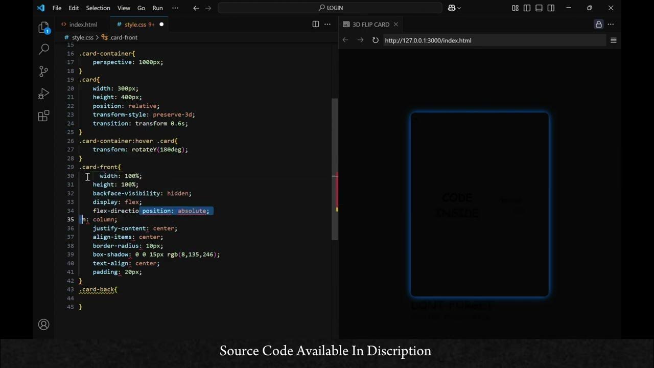 FLIP CARD ANIMATION - No JavaScript - YouTube