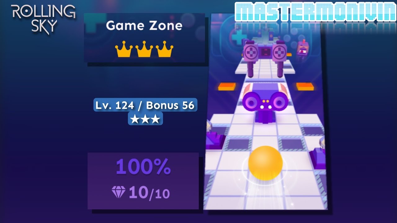 「Rolling Sky」Game Zone | Bonus 56 ★★★ | MasterMonivin - YouTube