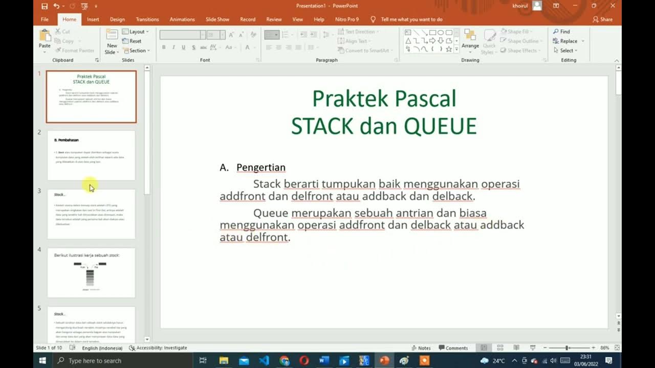 Review Praktik Pascal Stack dan Queue - YouTube