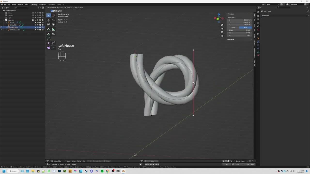 Rope in Blender using screw and HardOps curve modifiers - YouTube