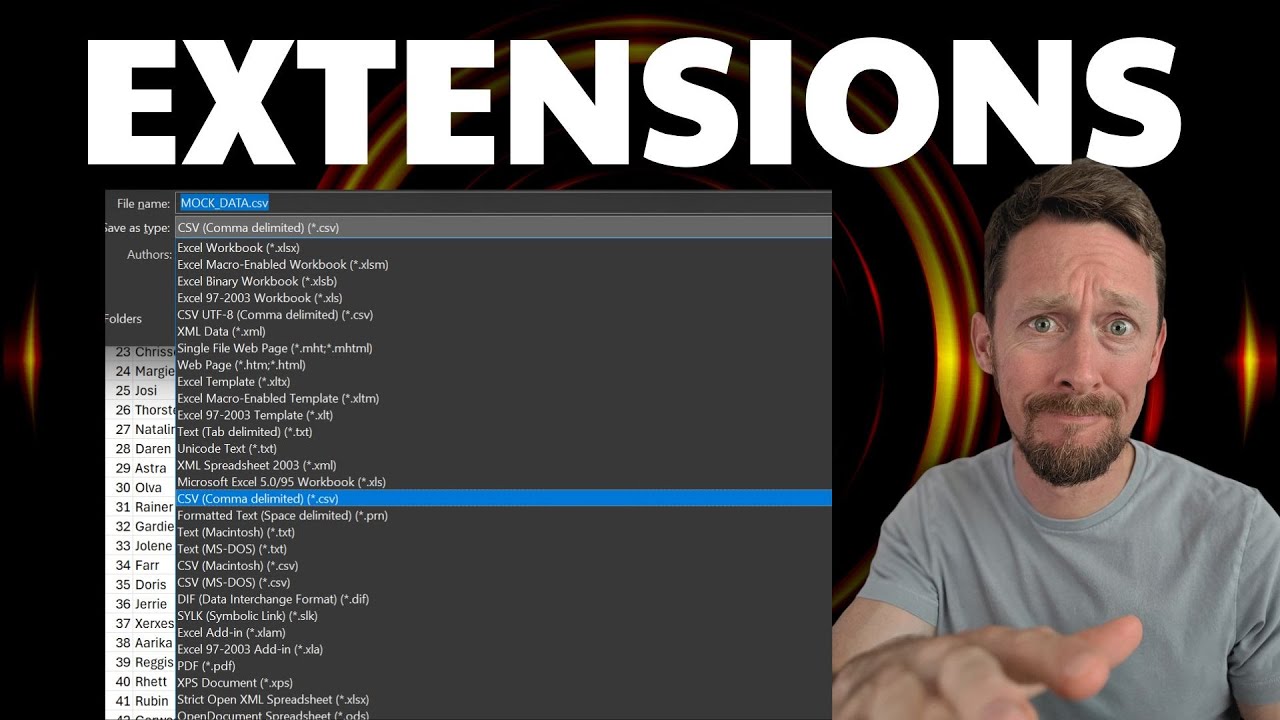 Excel file types CSV vs XLSX vs XLSM - YouTube