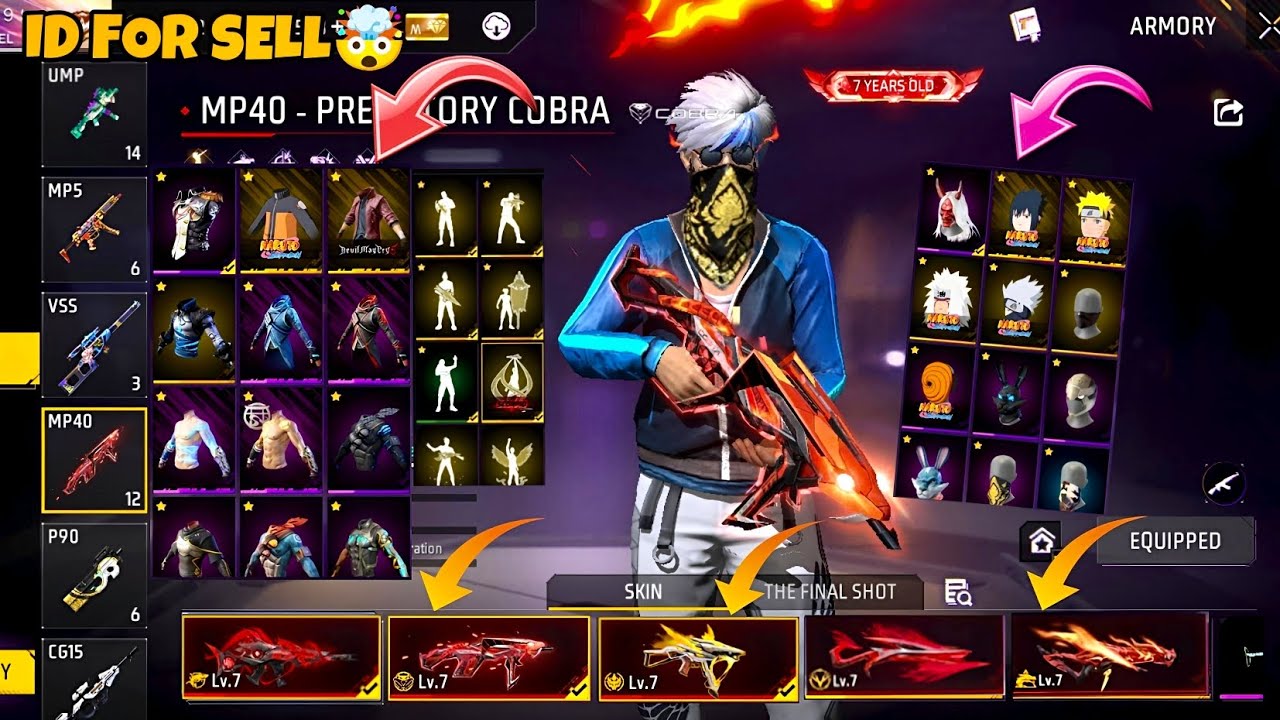 Free Fire id Sell Op Collection💸🤯||FF Id Sell All Evo Max Id In Low ...