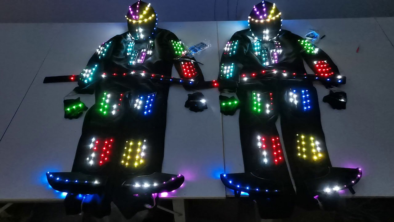 LED dance costumes, led man costumes - YouTube