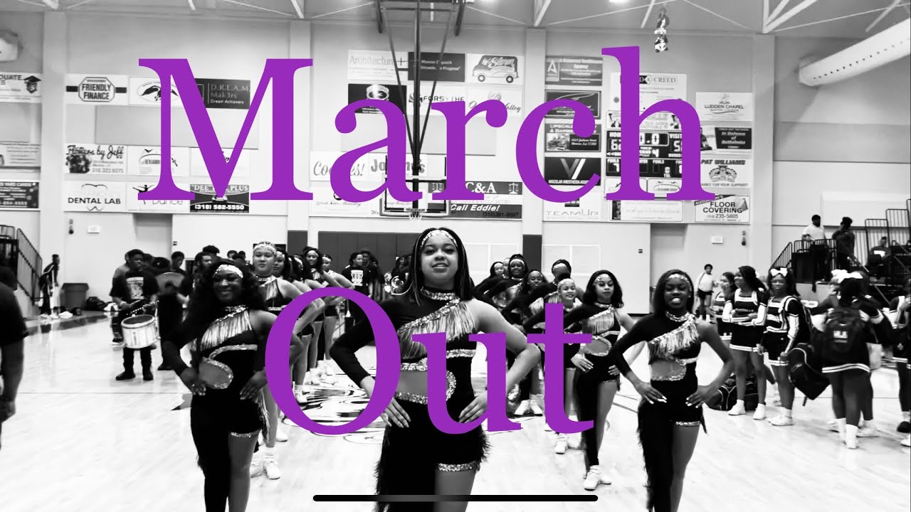 Wossman high school band marching out of basketball game - YouTube