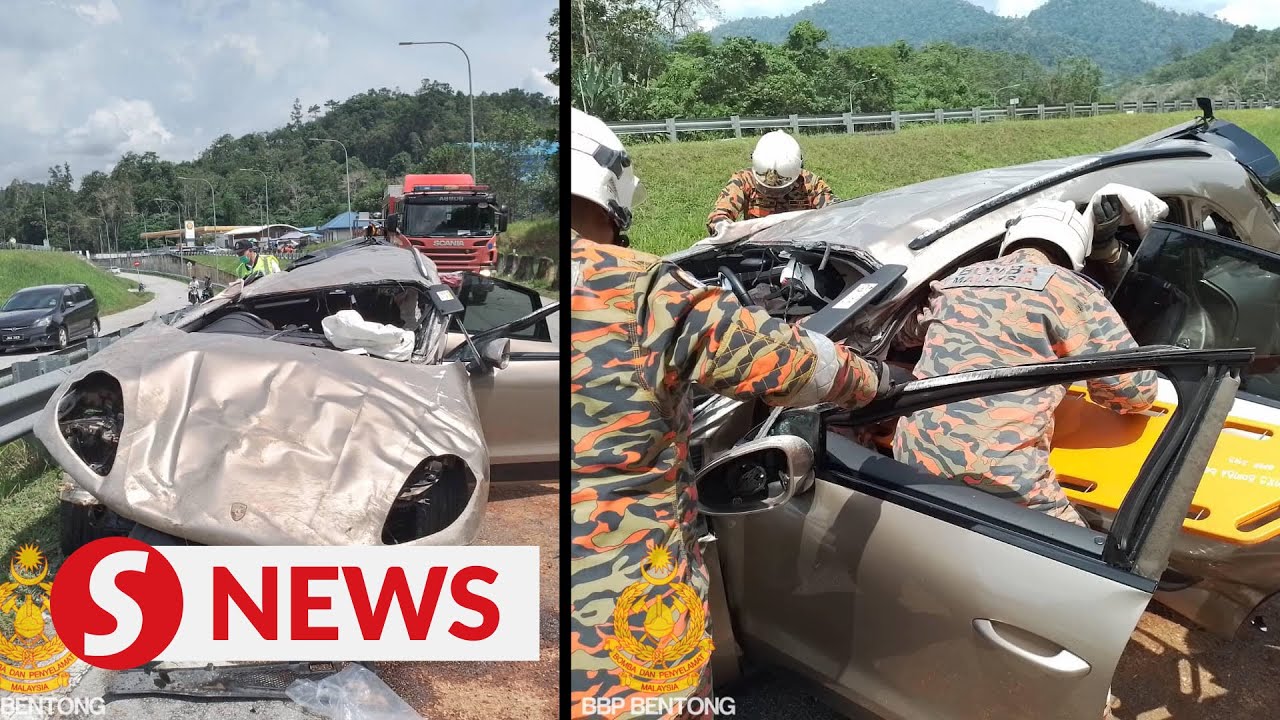 Porsche Macan driver killed in Bentong accident - YouTube