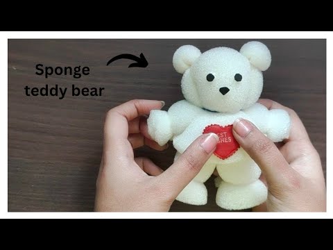 How to make Teddy bear 🧸 with sponge||easy steps || Best out of waste ...