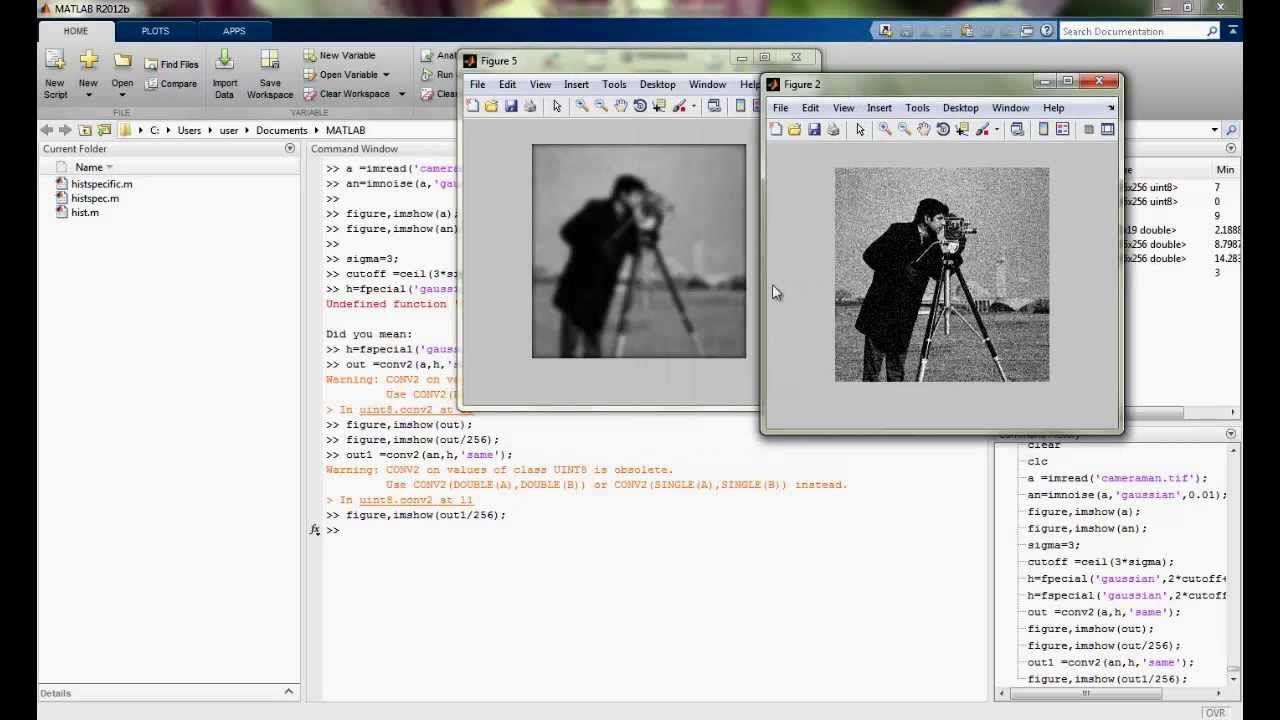 Gaussian noise and Gaussian filter implementation using Matlab - YouTube