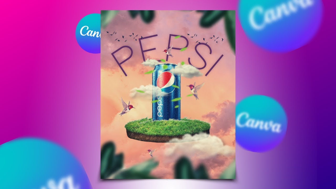 How to Design a Stylish Pepsi Poster in Canva - Canva Tutorial - YouTube