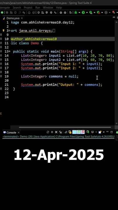 Day-102: Find the intersection of two lists in Java #shorts #java - YouTube