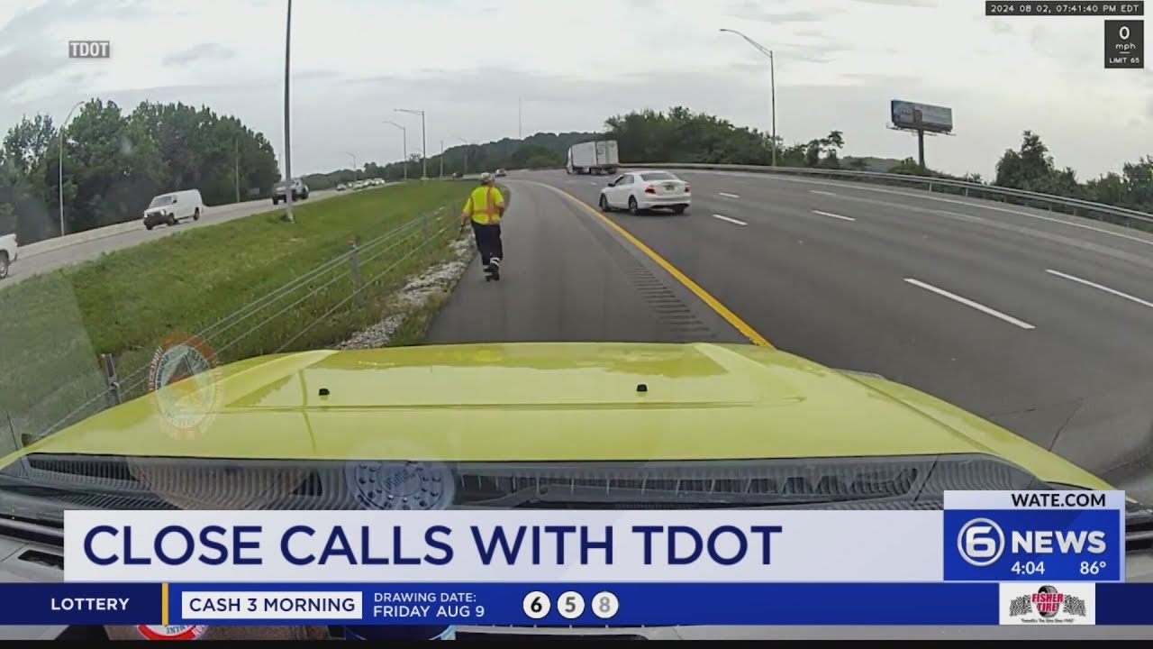 2 Close Calls for TDOT Workers - YouTube