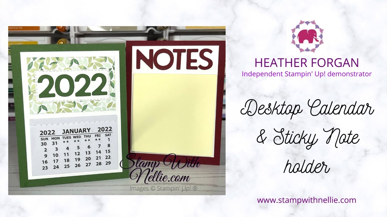 How To Make A Desktop Calendar And Sticky Note Holder With Your Stampin How To Make A Desktop Calendar And Sticky Note Holder With Your Stampin
