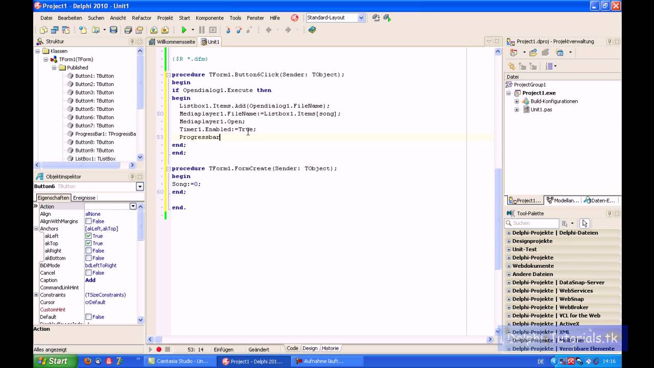Delphi Tutorial Mediaplayer Deutschgerman Teil 1 Youtube