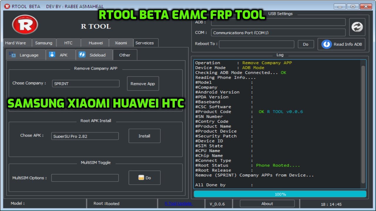 RTOOL Beta EMMC FRP Tool 2021 Samsung,Xiaomi,Huawei,HTC - YouTube