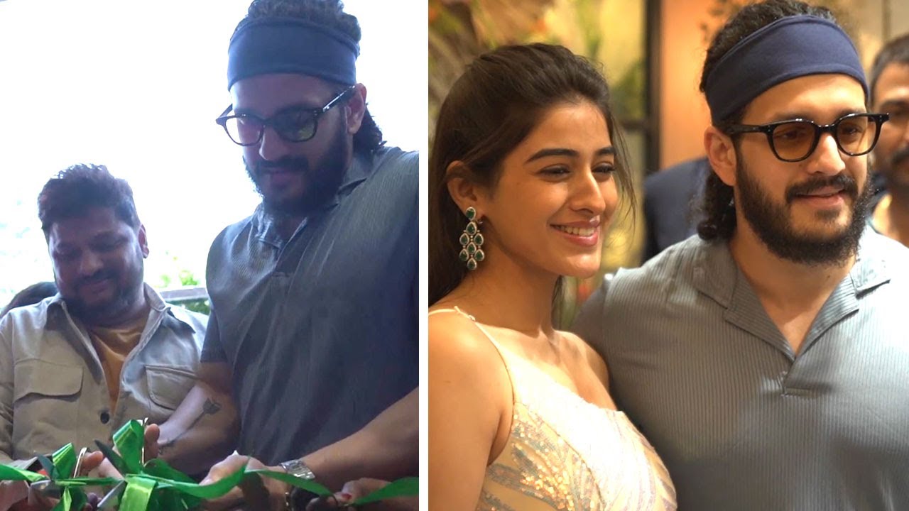 Akkineni Akhil & Sakshi Vaidya Launched NVI Salon & Spa || Surender ...