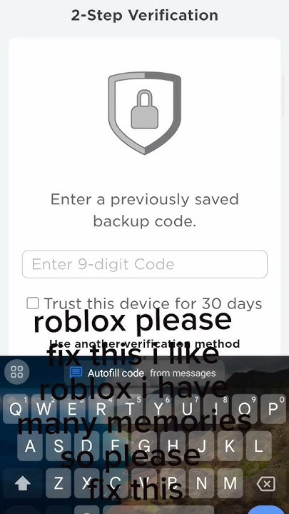 please roblox fix my account or just give me a backup code please ...