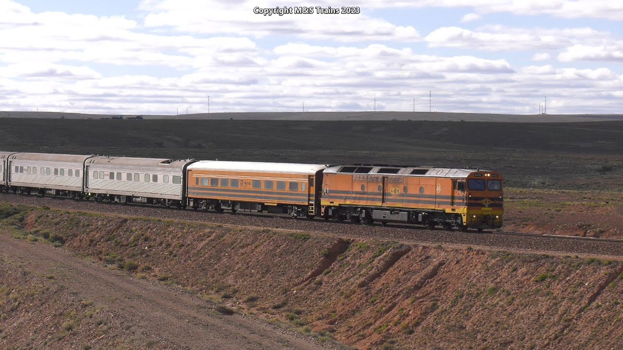 Remote Trans Australian Railway - Double Stacked Intermodals, Mineral ...