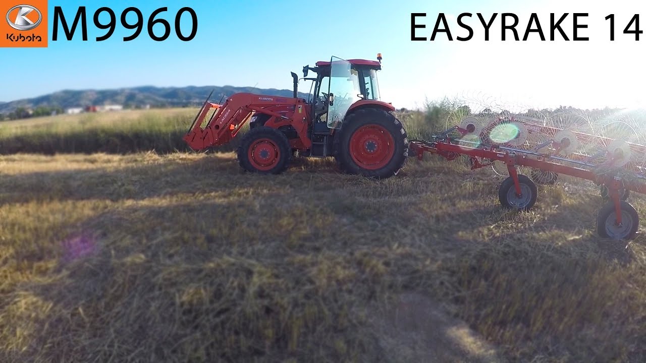 kubota 9960 con enorossi easyrake 14 | tractorvlog #4 - YouTube