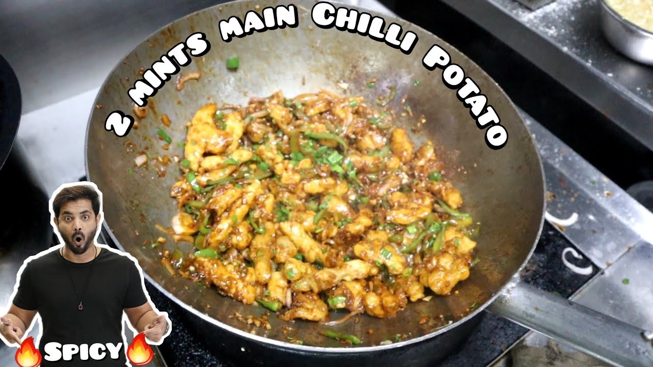 Super Easy Potato Chilli recipe from Restaurants Kitchen | Super Fast ...