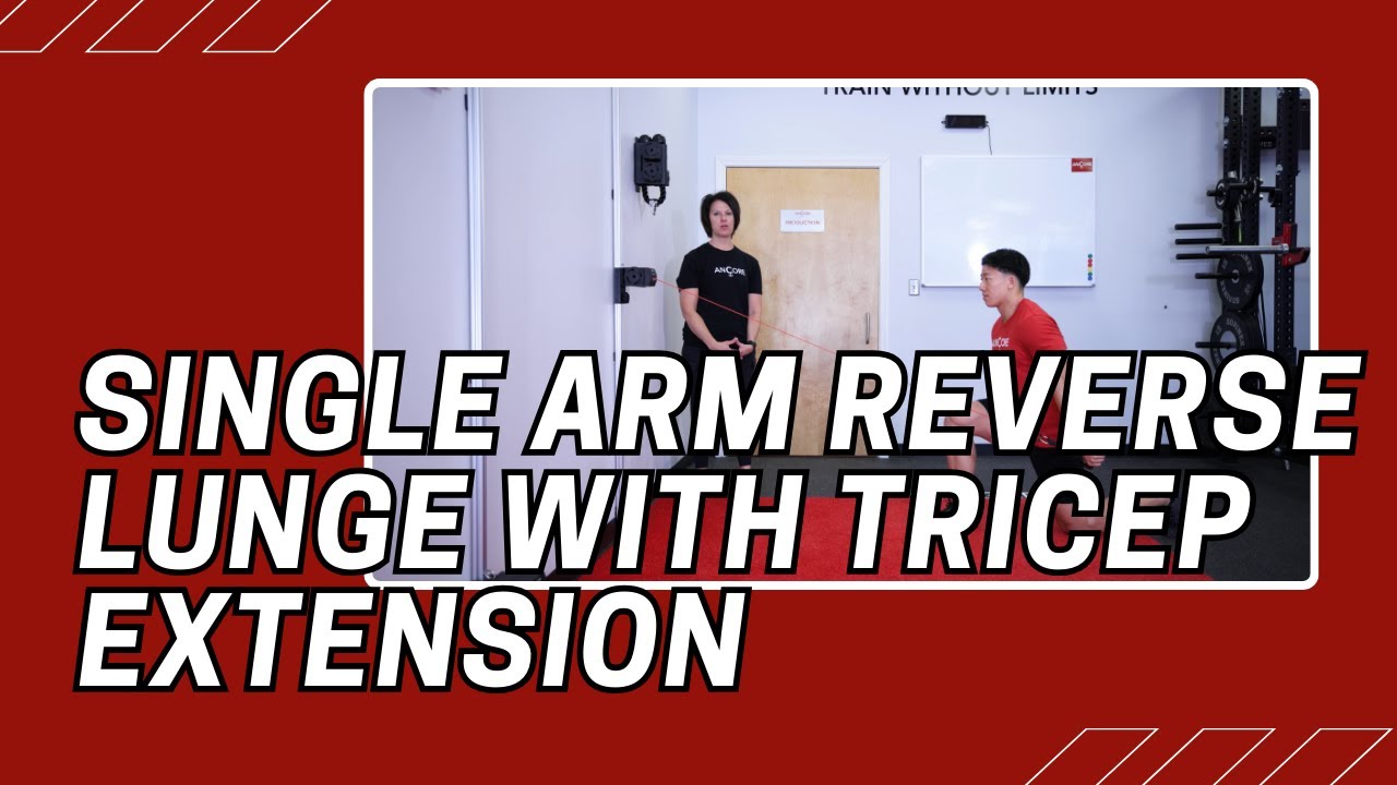 Single Arm Reverse Lunge With Tricep Extension Cable Machine Exercise