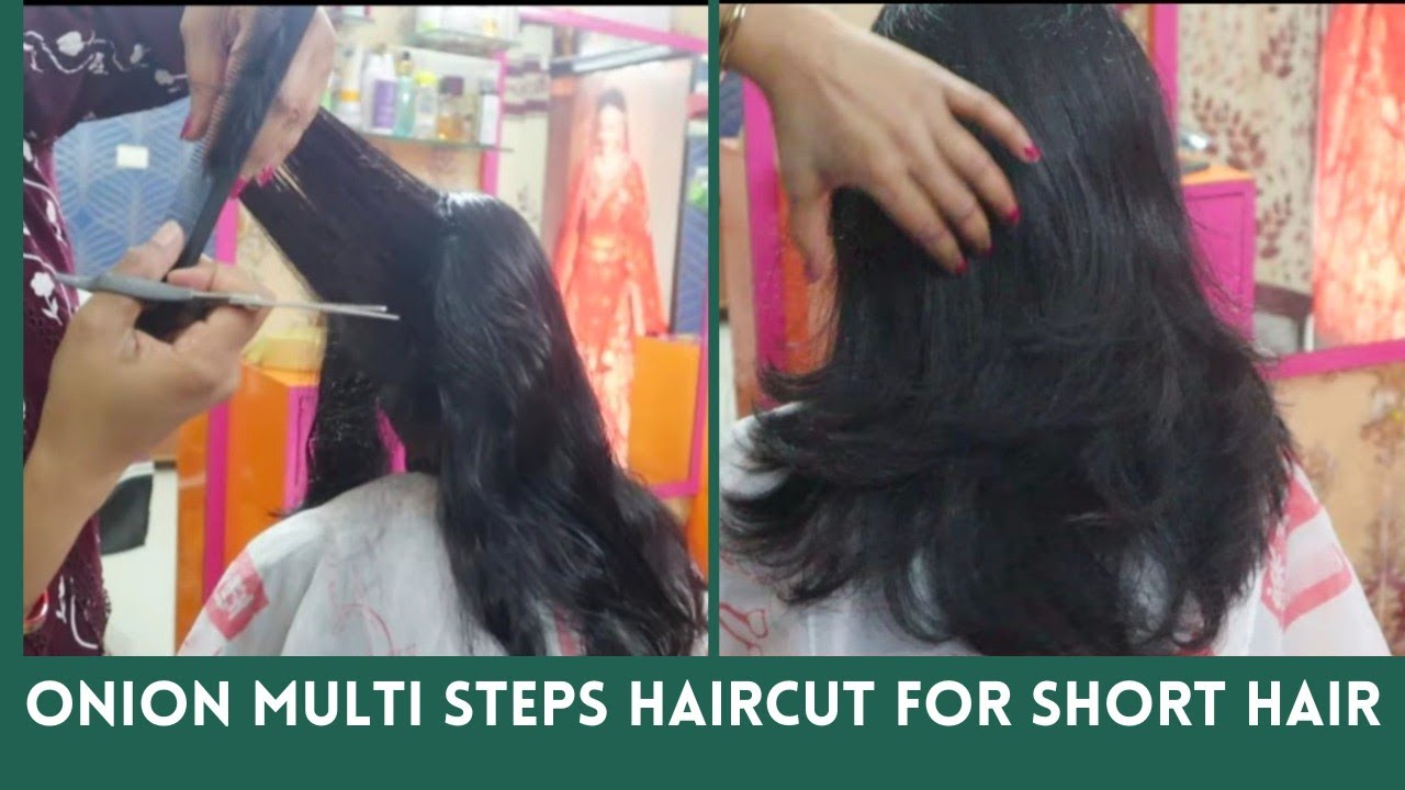 STEPS cutting for short hair||स्टेप्स कट का सबसे आसान तरीका onion style ...