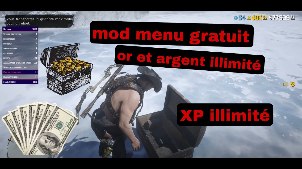mod menu gratuit Red Dead Onligne RDO en Français - YouTube